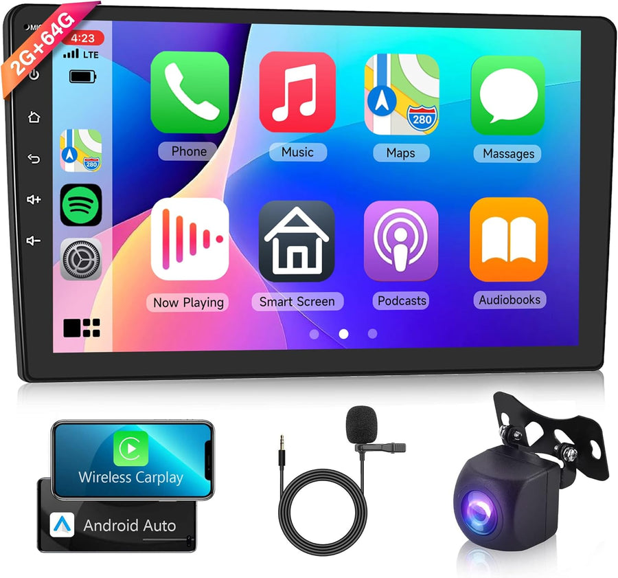 PODOFO Double Din Car Stereo Radio 7 Inch Touch Screen Bluetooth Hands