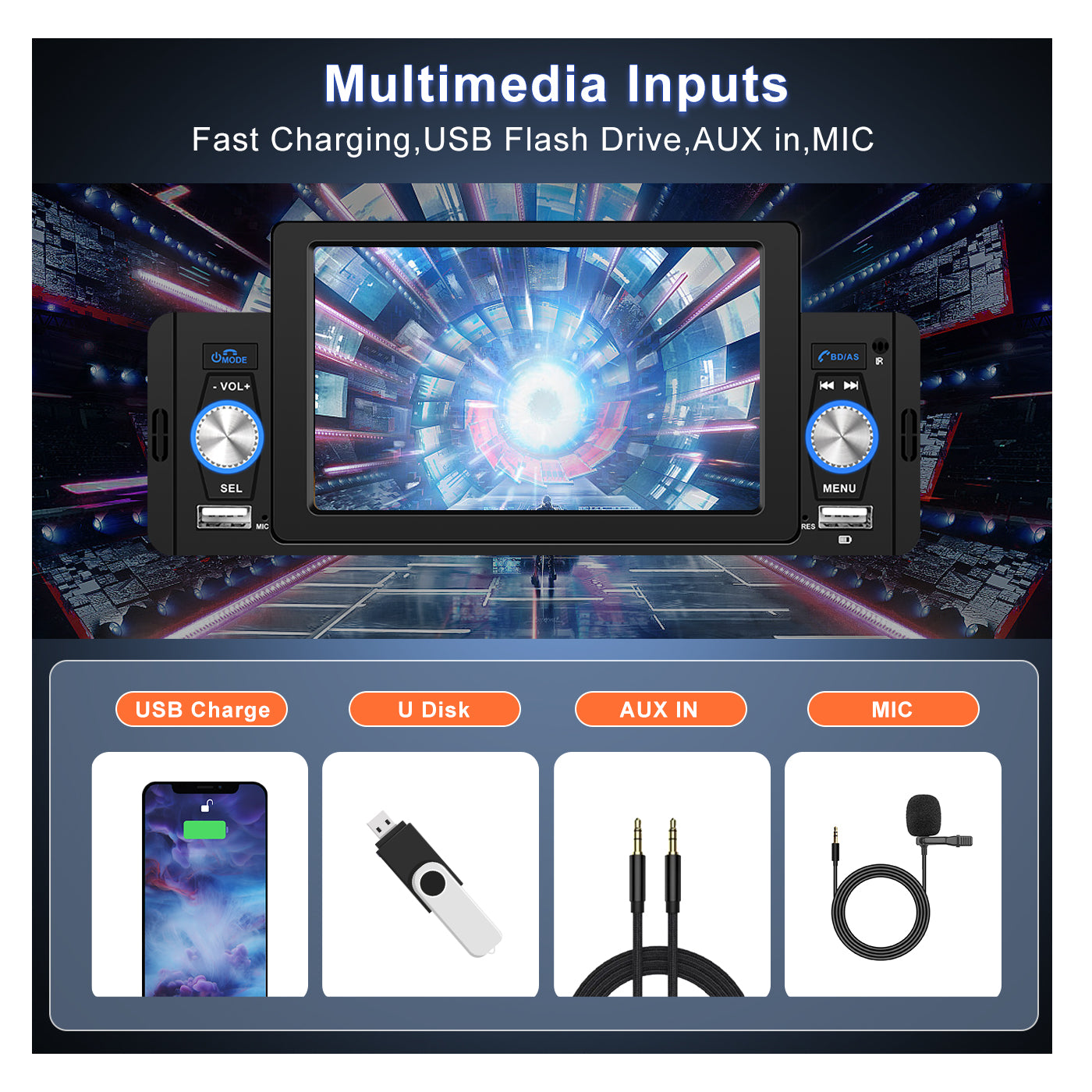 PODOFO 5 Inch Touchscreen Single Din Car Stereo Radio, MP5 Player with