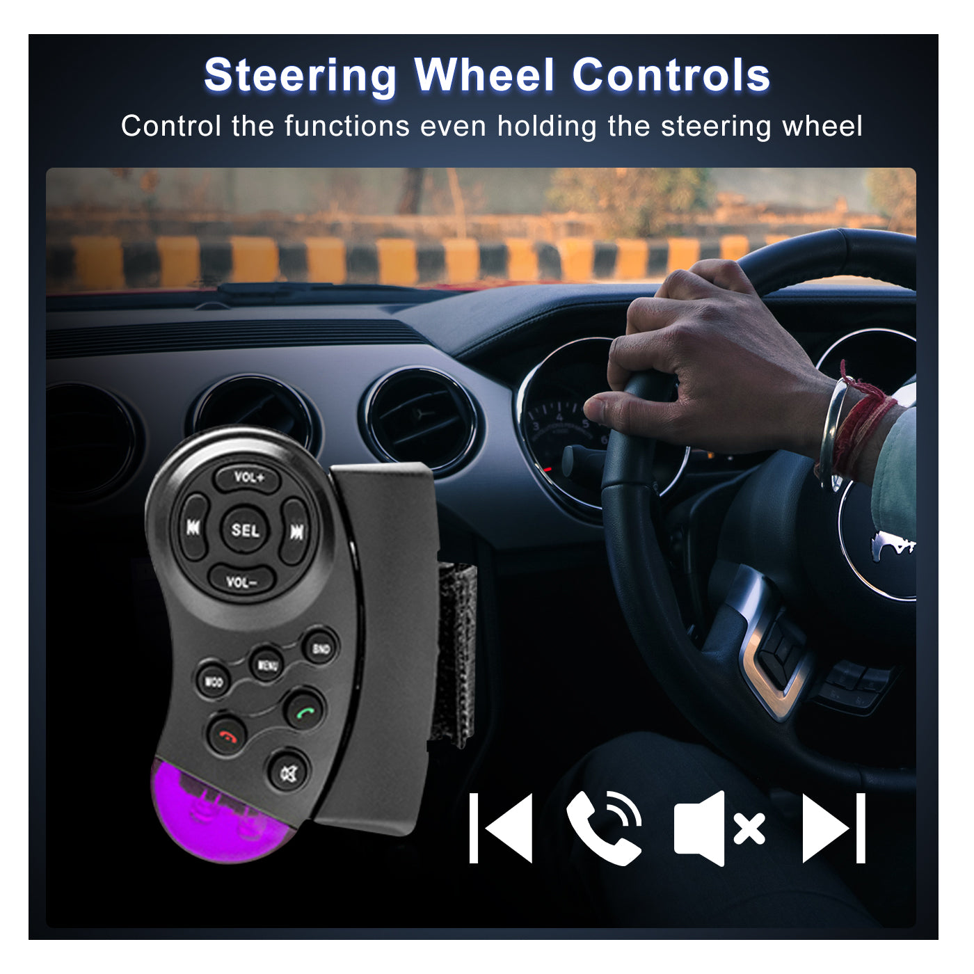 PODOFO Double Din Car Stereo Radio 7 Inch Touch Screen Bluetooth Hands