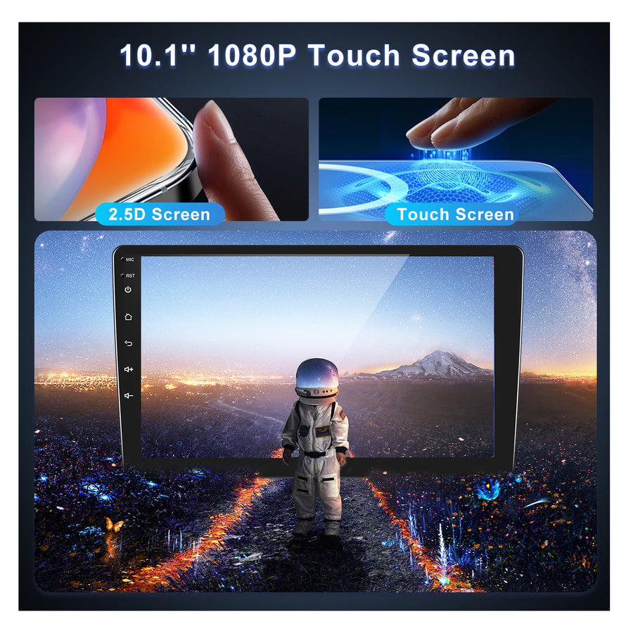 PODOFO 10.26 Inch Android 13 Portable Wireless Apple CarPlay Screen, W