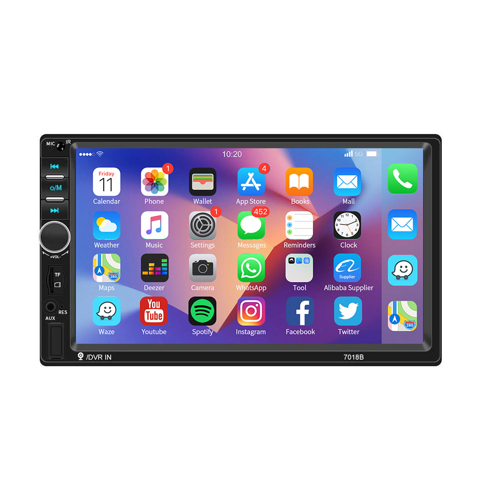 Podofo-2 Din car radio 7-inch high-definition multimedia player stereo ...