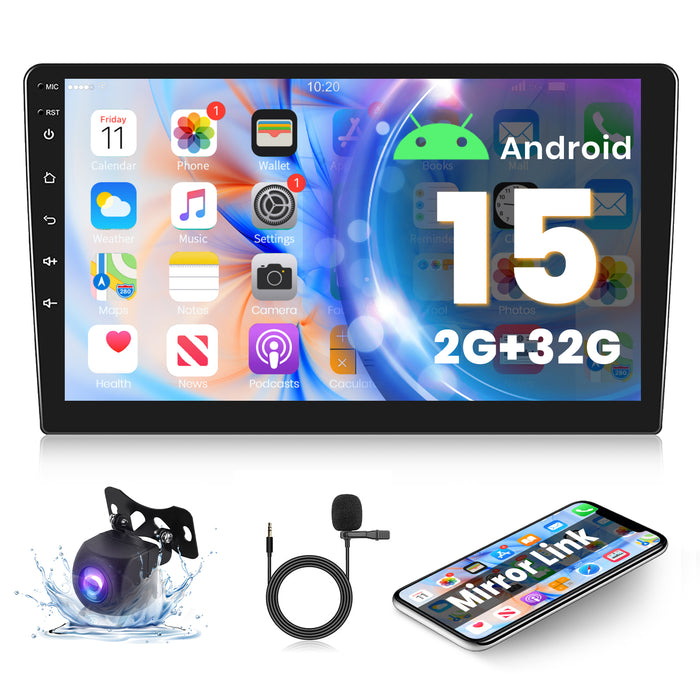 PODOFO 2+64GB Android 13 Double Din Car Stereo Wireless Carplay Androi