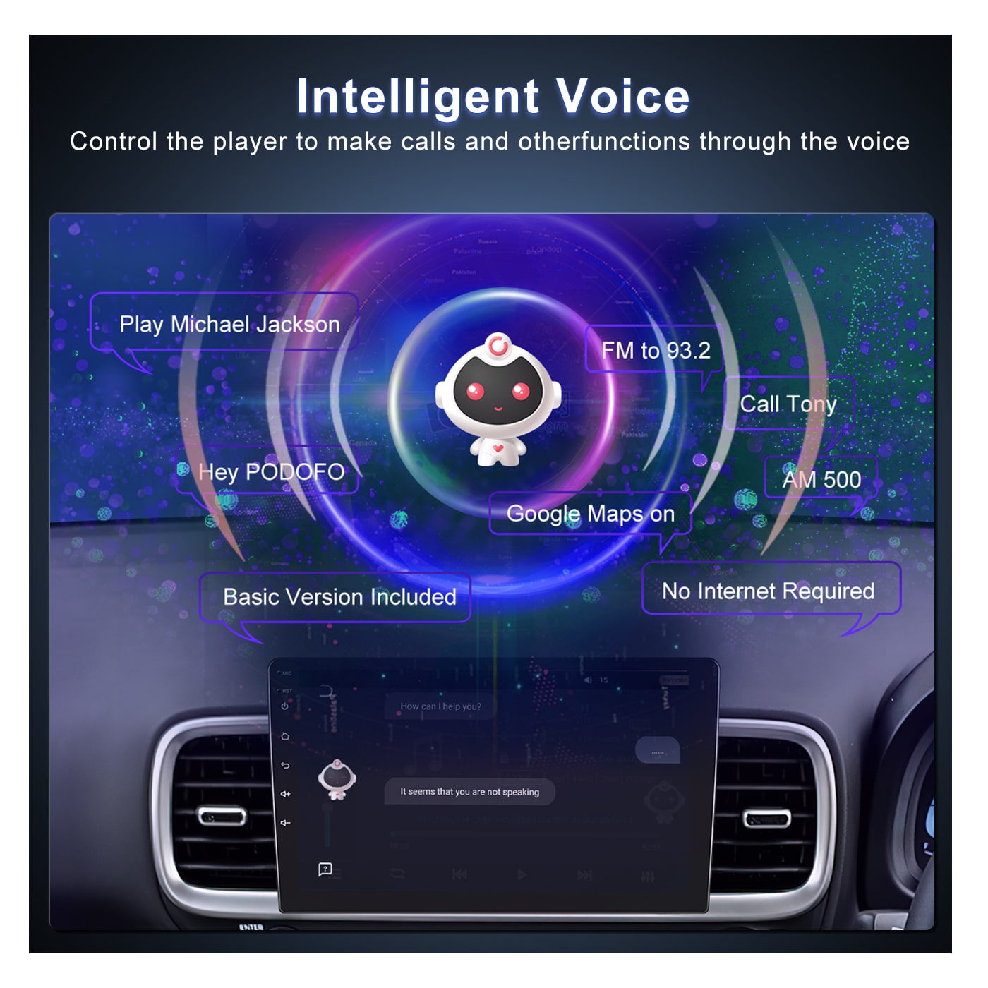 PODOFO 9''Android 13 Car Radio Stereo, 8-core, 8+128GB, with Apple Car