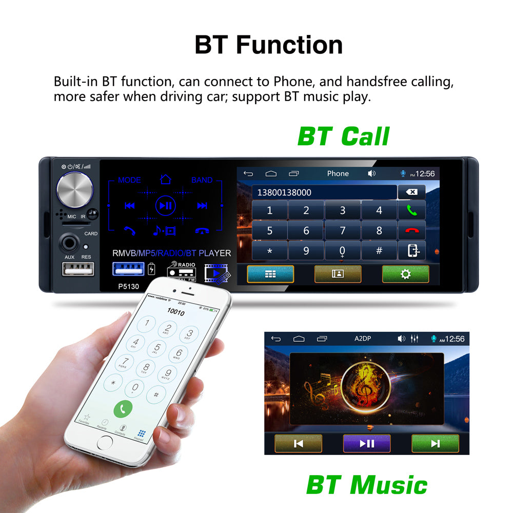 PODOFO 1 Din 4.1" MP5 Car Multimedia Player Universial Bluetooth Radio